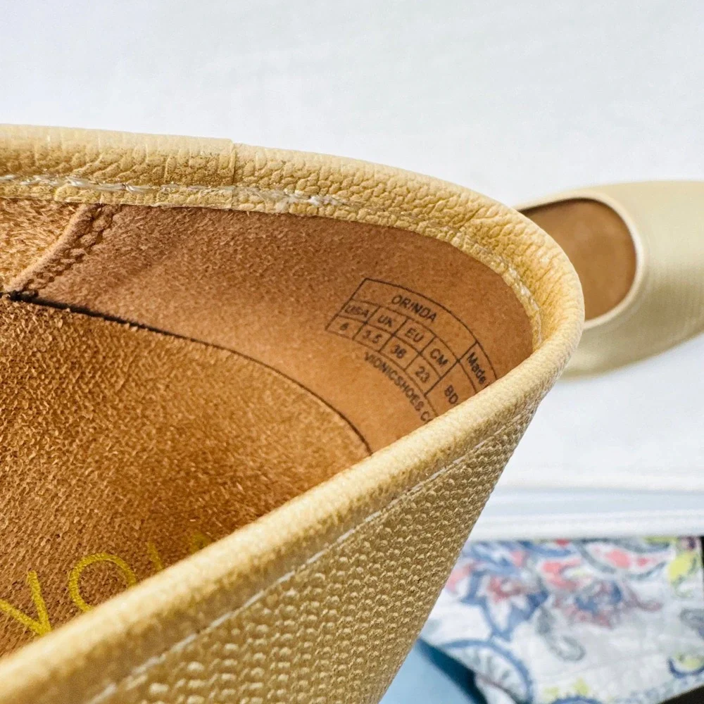 Vionic | Shoes | Vionic Orinda Ballet Flats Gold Metallic Square Toe ...